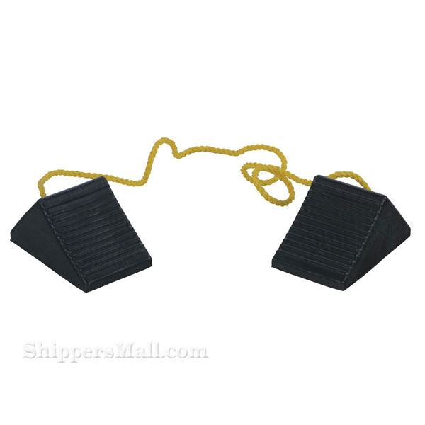 OSHA approved rubber semi trailer wheel chocks w/ rope for chocking ...