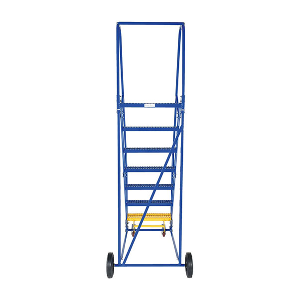 Steel Rolling Warehouse Ladder 58 Degree 7 Grip Strut 23-9/16 In. Step ...
