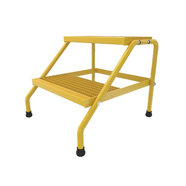Aluminum 2 Step Knock Down Stand 500 Lb. Capacity Yellow|Shippers Mall